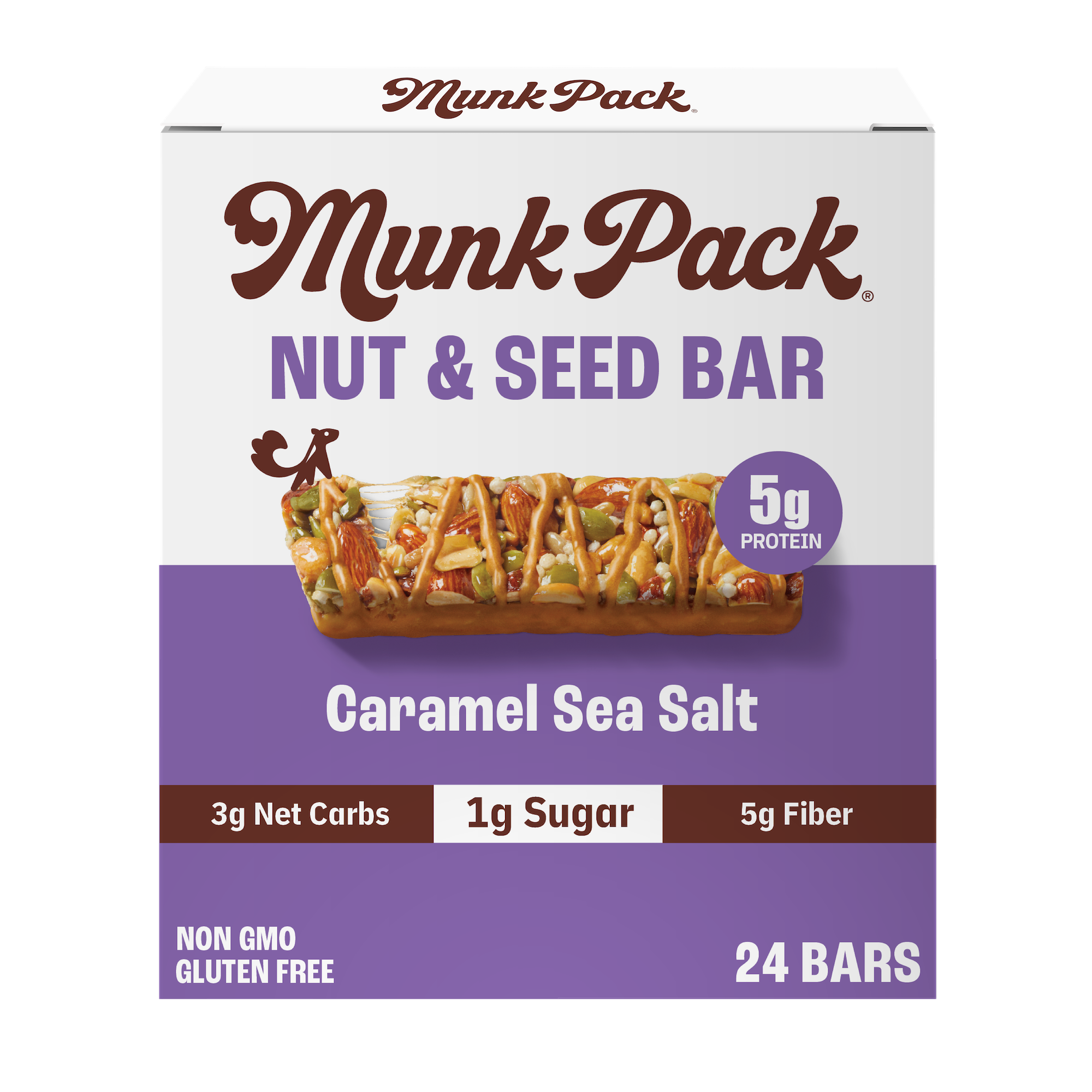 Caramel Sea Salt Nut & Seed Bar, 24-Count | Munk Pack